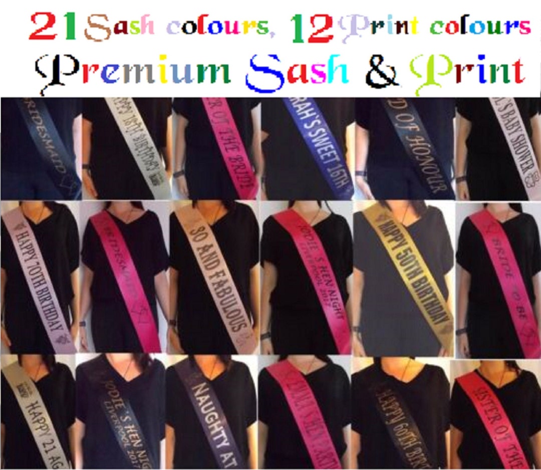 Personalised Party Sash With Custom Text & Age, Birthday Accessory - Etsy
