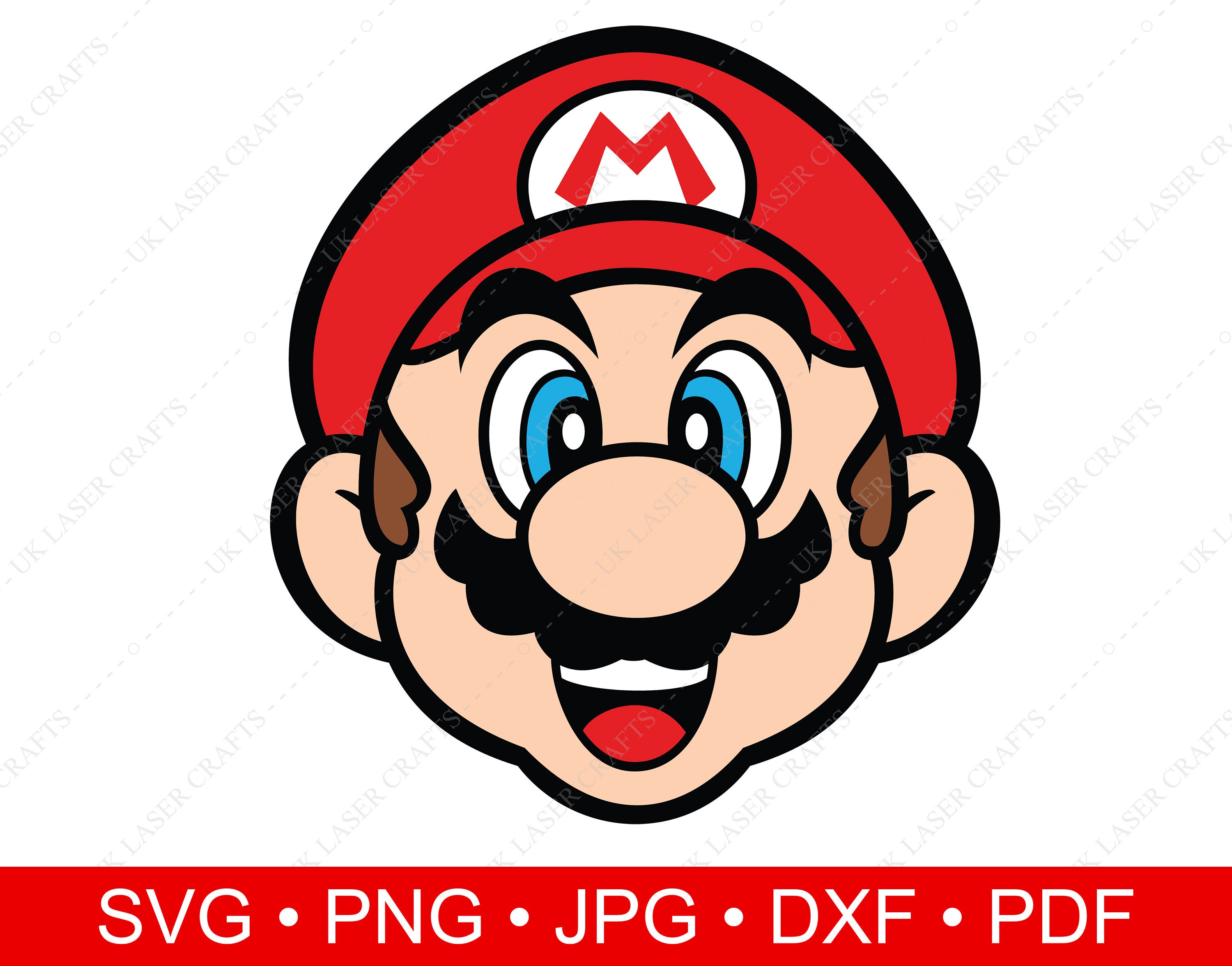 Mario Face Laser and Cutter Files svg png jpg dxf pdf - Etsy México