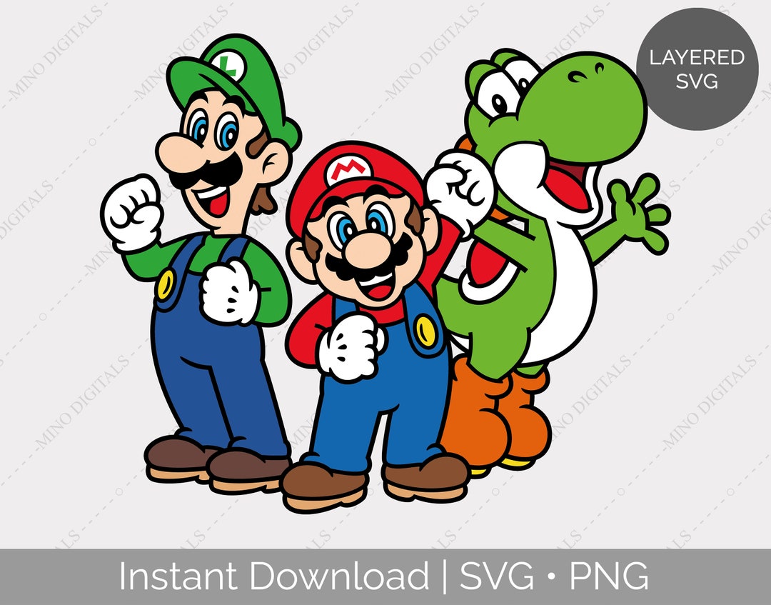Mario Luigi Yoshi Laser and Cutter Vector Files Easy to Use - Etsy