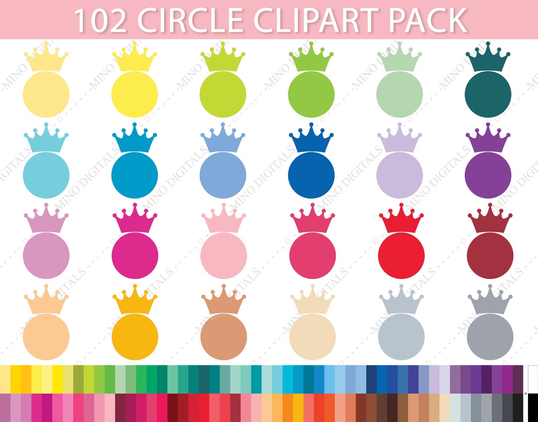 Circle With Crown PNG Download Files Colourful PNG Files - Etsy