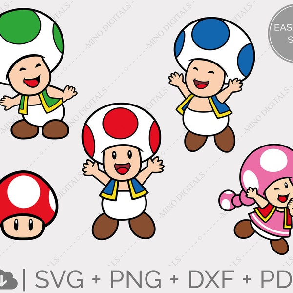 Mario Bros Toad Svg - Etsy