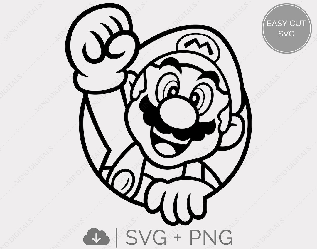 Mario Svg Png Vector Download Files Mario Game Silhouette Etsy Uk