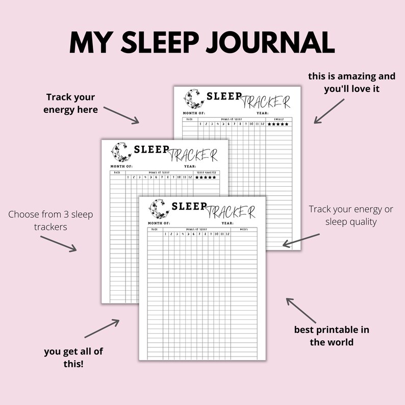 A4 Sleep Journal Sleep Tracker Printable Sleep Log Diary Sleep Diary ...