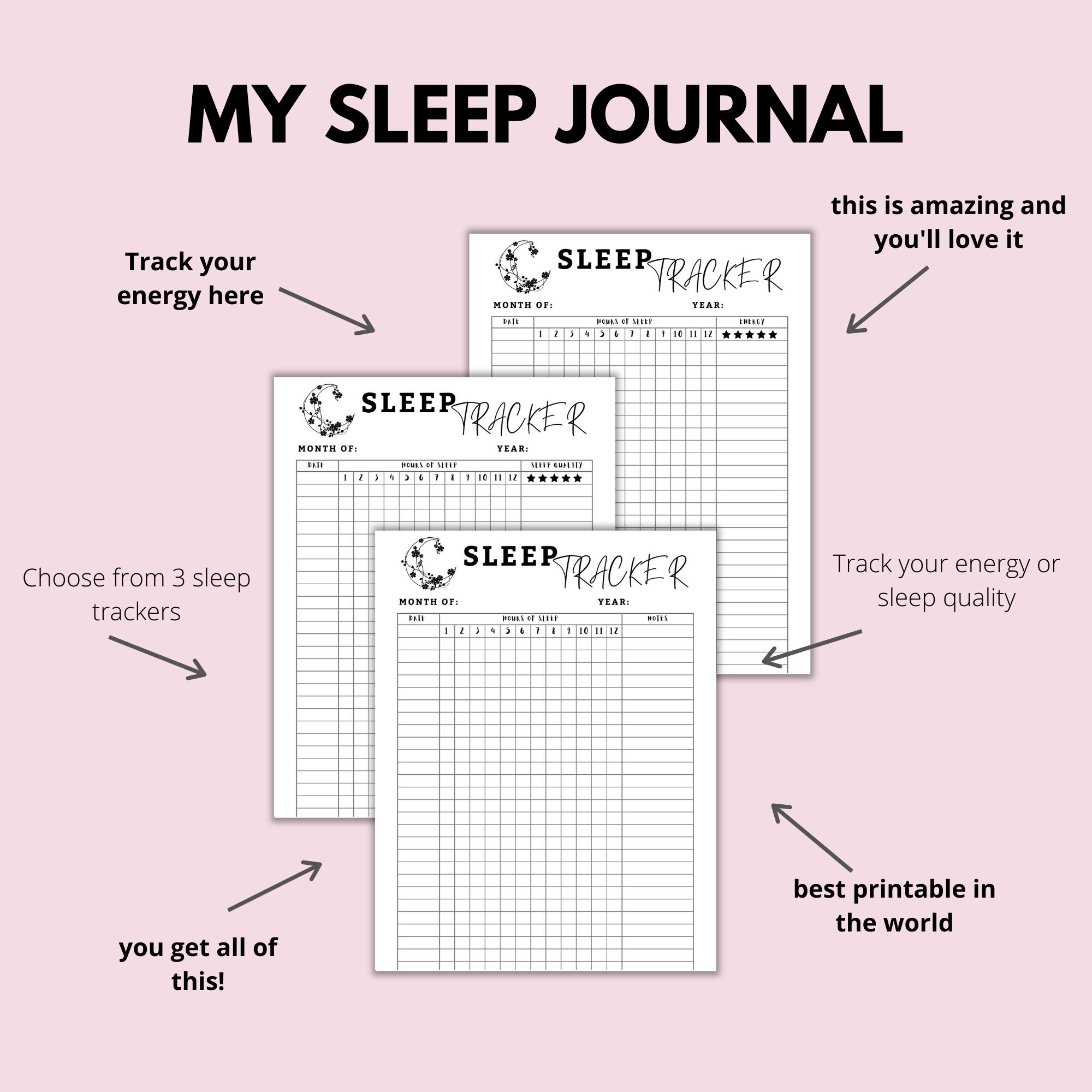 Ultimate Sleep Journal: Printable A4 Tracker| Printable Diary for ...