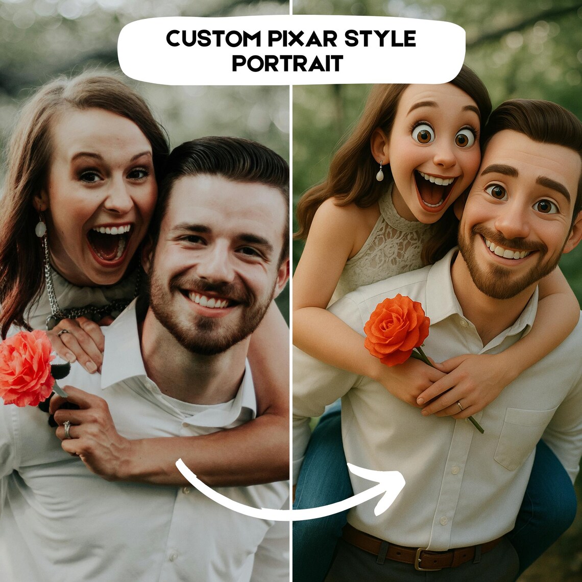 Custom Pixar Style Portrait • Personalized Cartoon Drawing From Your ...
