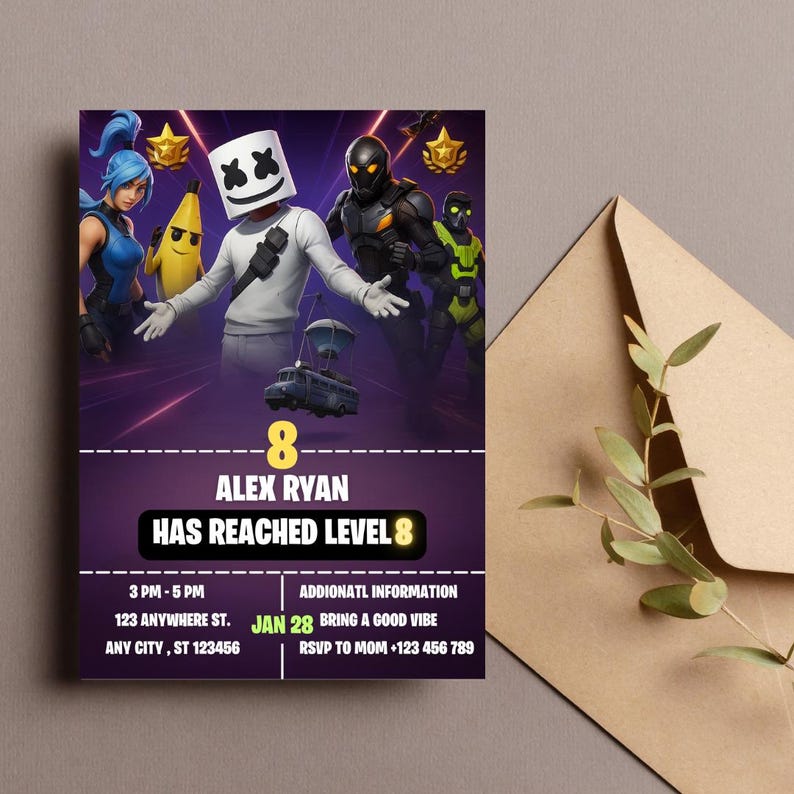 Editable Gaming Birthday Invitation | Gamer Party Template | Instant ...