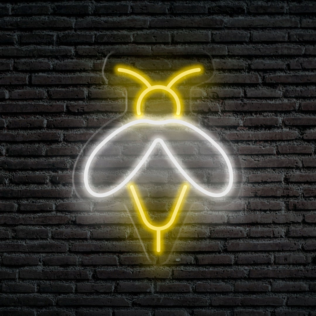 NEON LED Signs Wall Decoration Bee 40x50 Plexiglass - Etsy