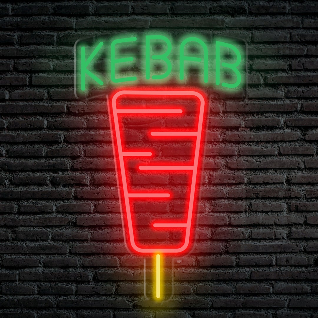 Neon Led Kebab Wall Decoration 38X60 Plexi - Etsy