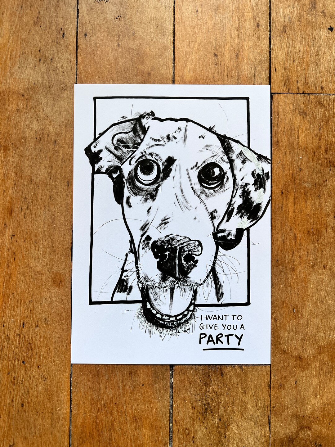 Rave Dog Art Print: 90s Party Illustration - Etsy