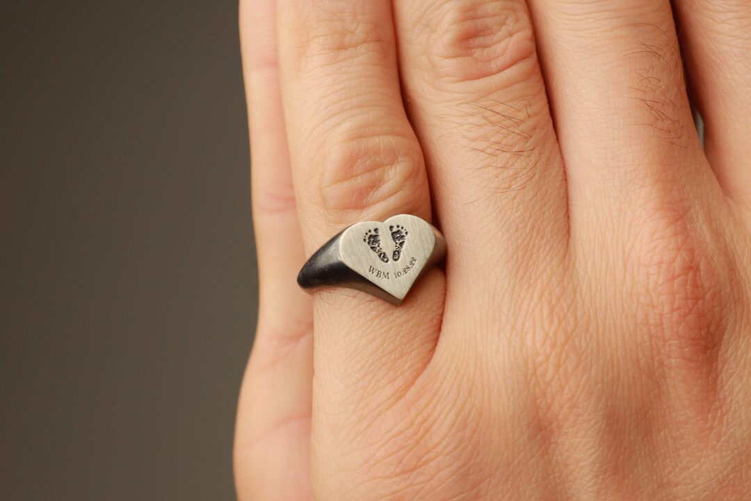 Actual Footprint Ring Personalized Footprint Ring Dainty - Etsy