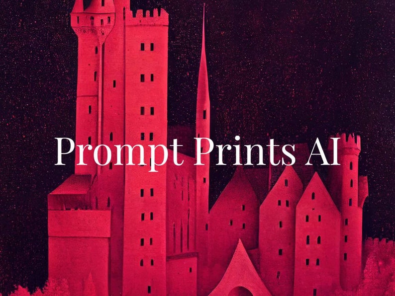 Dark Gothic Red Castle Wall Art Print Digital Download - Etsy