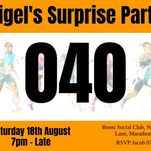 Running Birthday Invitation | Race Bib | Marathon Party Invite ...