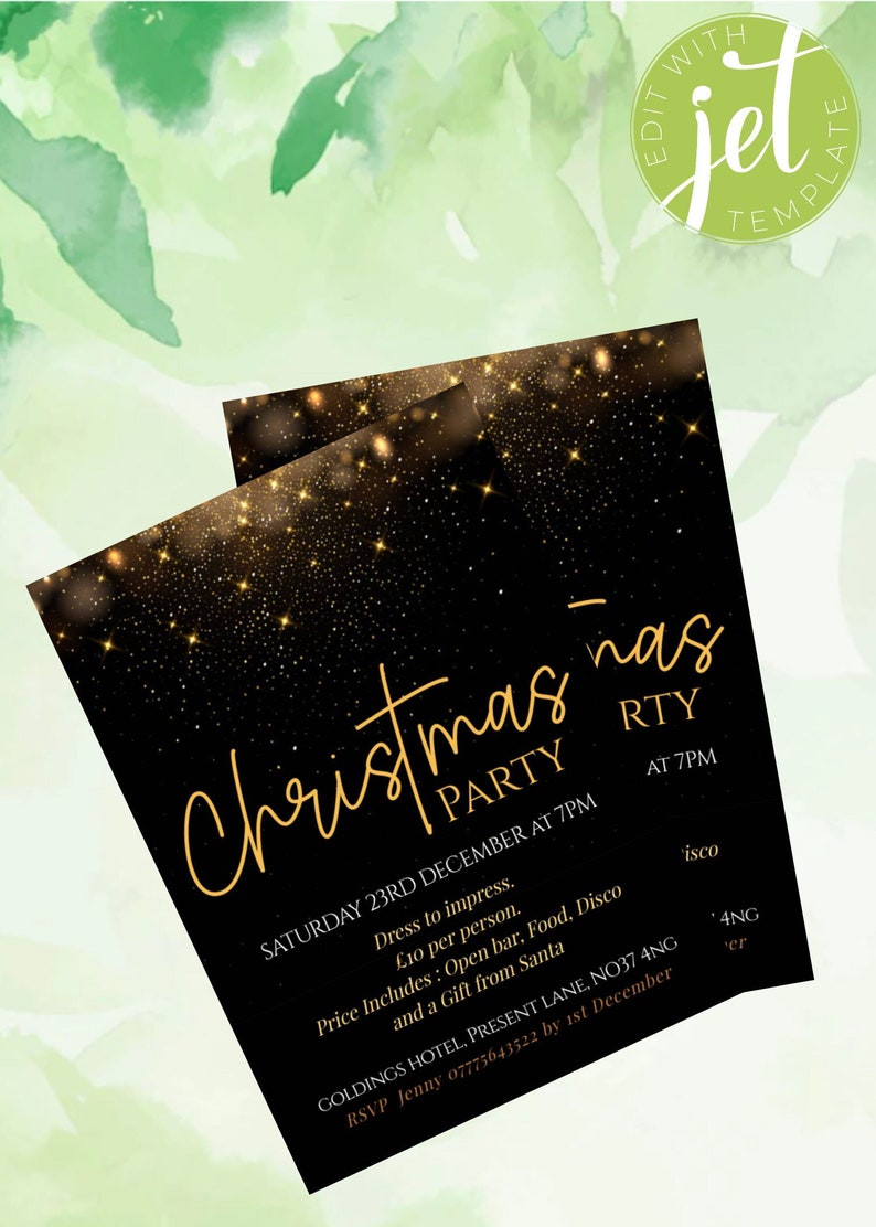 Editable Christmas Party Invitation Christmas Party - Etsy