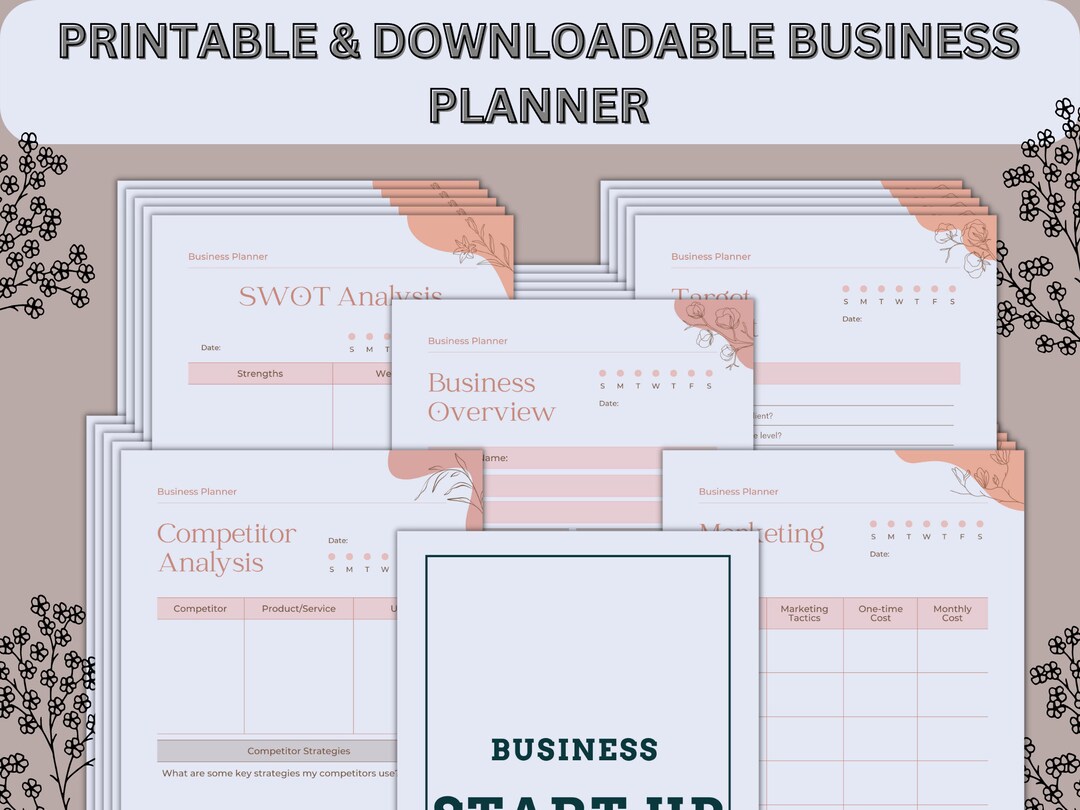 Business Plan Printable Small Business Planner Business - Etsy