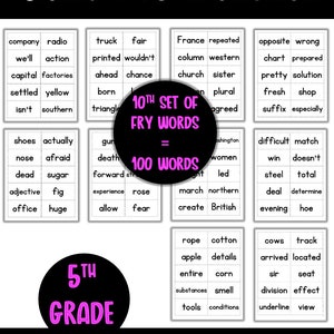 BUNDLE 400 Fry Sight Words Downloadable | Fry Sight Words Printable ...