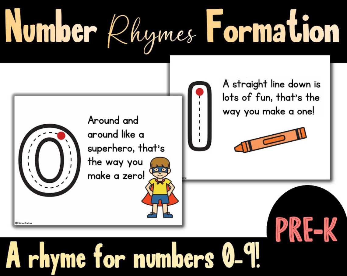 Number Formation Rhymes Printable Fun & Educational PDF for Kids ...