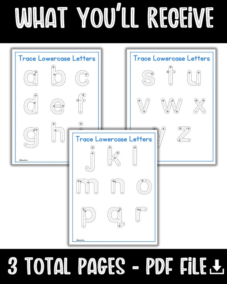 Trace Lowercase Letters Printable | Lowercase Letters Downloadable ...