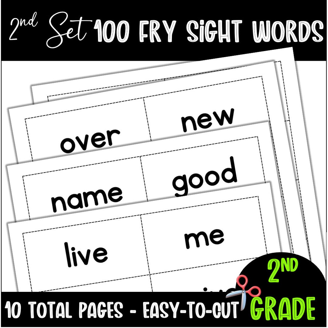 Second Set of 100 Fry Sight Words Downloadable | Sight Word Printable ...