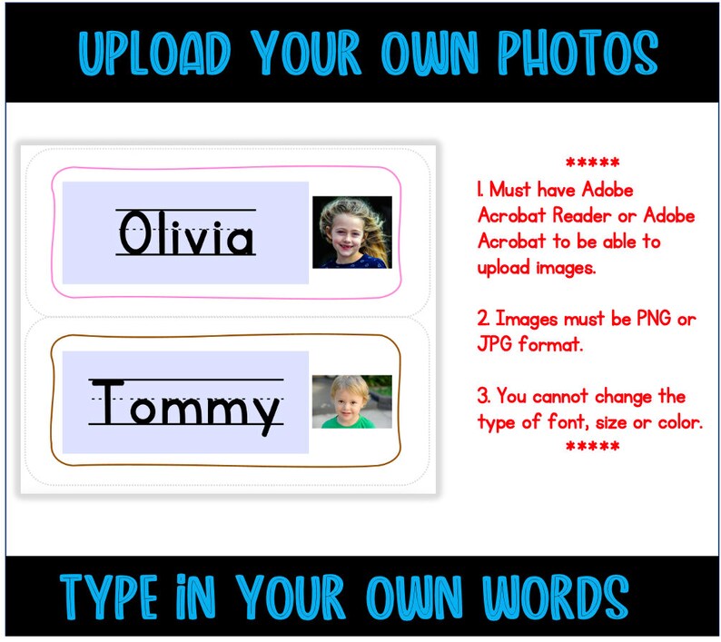 Editable Name Tags Downloadable File | PDF File | Name Cards | Name ...