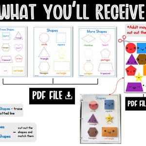 Matching Shapes Downloadable Tracing Shapes Drawing Shapes Preschool ...