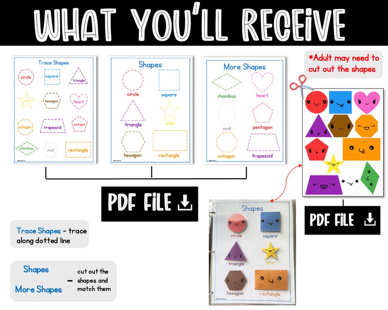 Matching Shapes Downloadable | Tracing Shapes | Drawing Shapes ...