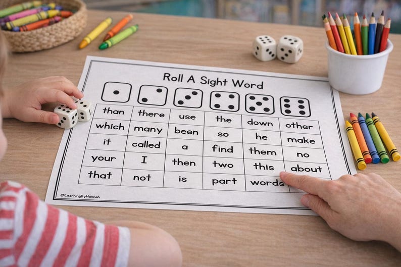 Roll A Sight Word Game for Kindergarten & 1st Grade | Printable Reading ...