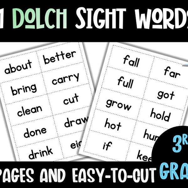 Dolch Sight Words - Etsy