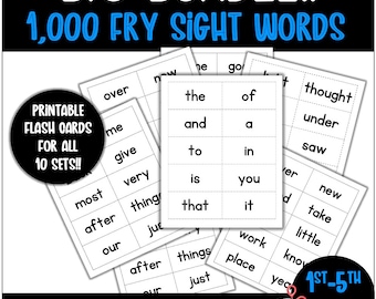 BUNDLE 400 Fry Sight Words Downloadable | Fry Sight Words Printable ...