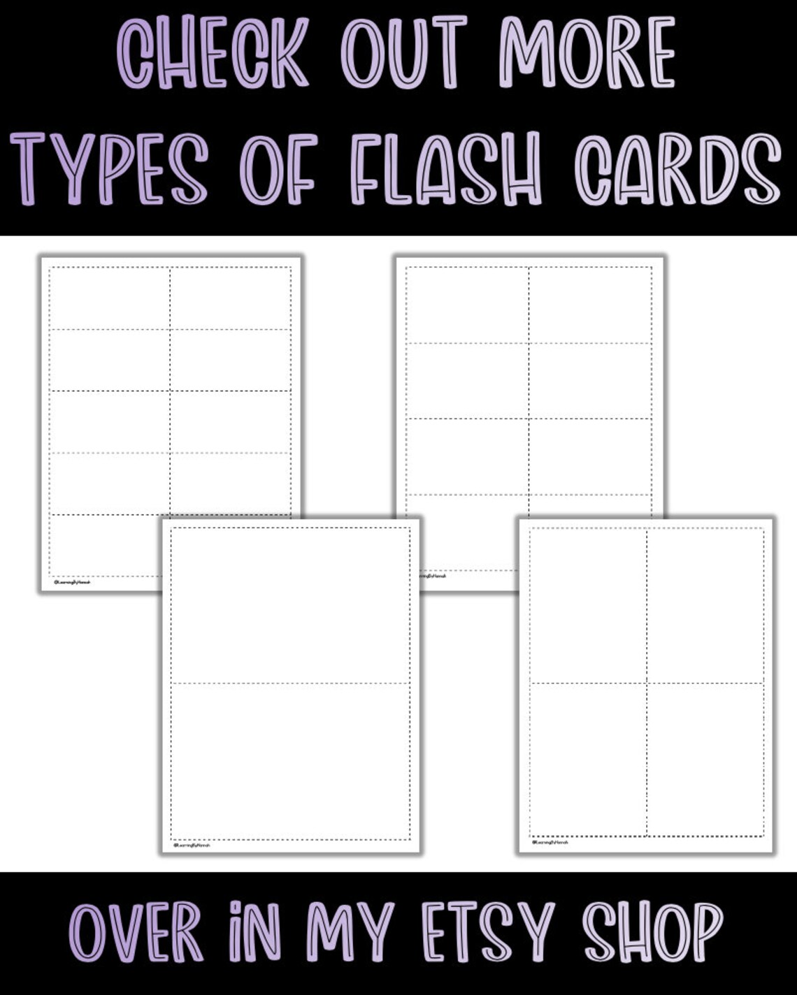 Editable Flash Cards With Dotted Lines - 6 per Page | Flashcards ...