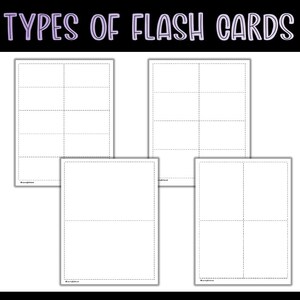 Editable Flash Cards With Dotted Lines - 6 per Page | Flashcards ...
