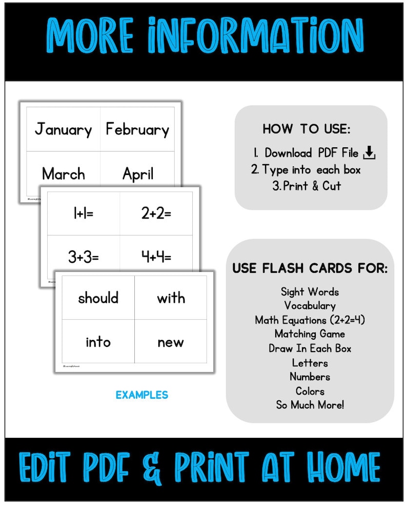 Editable 3x5" Flash Cards With Solid Lines - 4 per Page | Flashcards ...