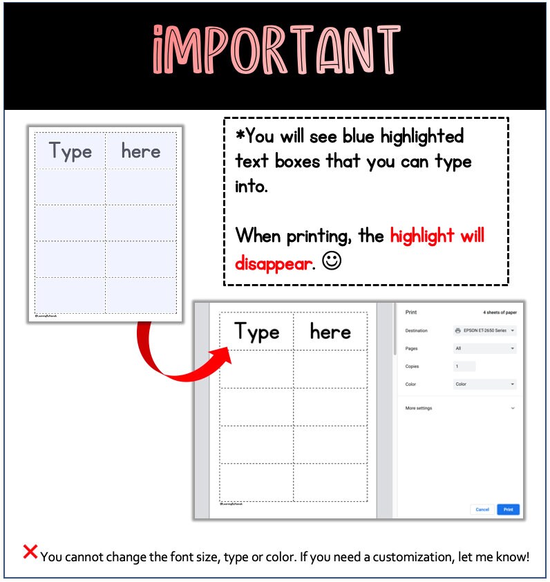 15 Blank Pages of Editable Flash Cards With Dotted Lines - 10 per Page ...
