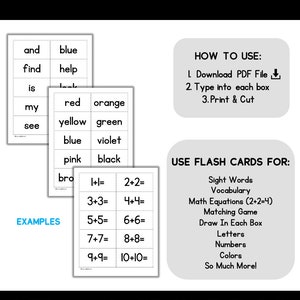 Editable Flash Cards With Dotted Lines - 10 per Page | Flashcards ...