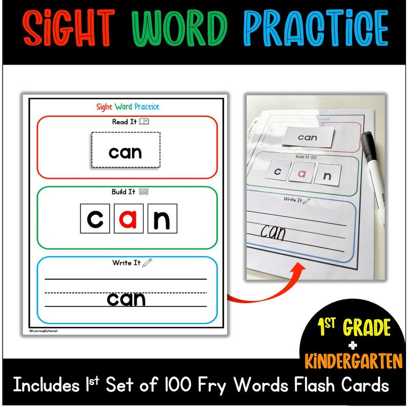 Sight Word Practice With the First Set of 100 Fry Words - PDF File ...