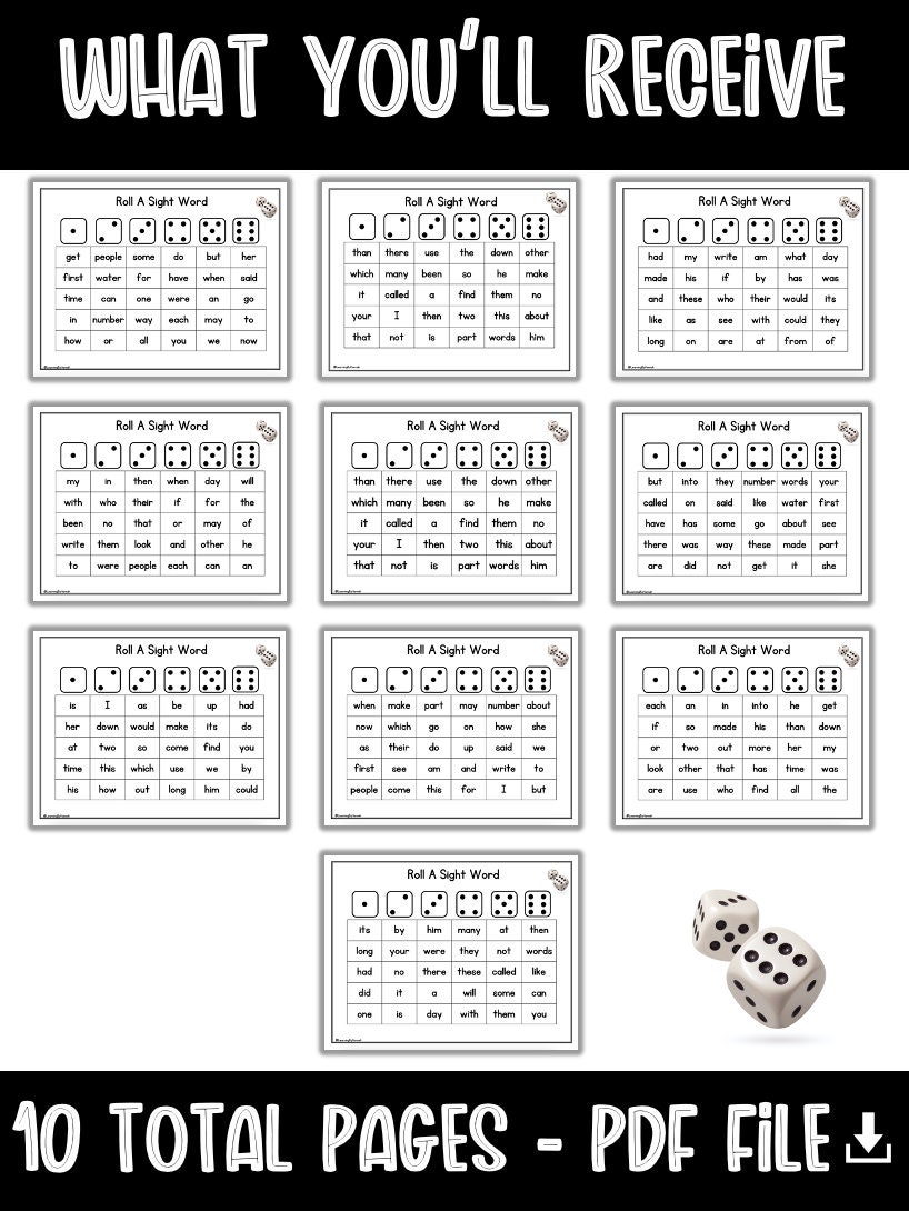 Roll A Sight Word Game | Sight Word Practice for the First Set of 100 ...