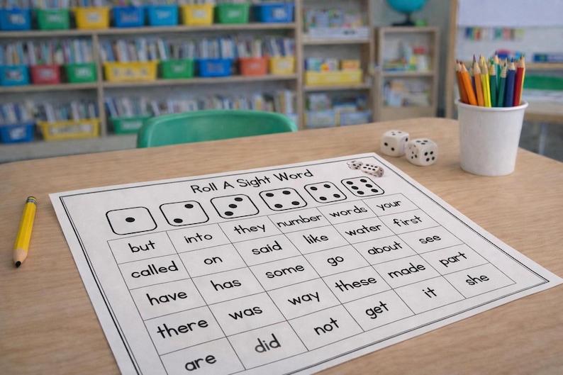 Roll A Sight Word Game for Kindergarten & 1st Grade | Printable Reading ...