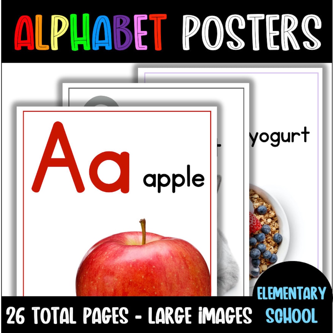 26 Alphabet Posters Downloadable Alphabet Flash Cards Alphabet ...