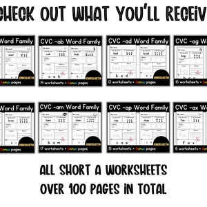 BUNDLE Short A Words | Cvc and Ccvc Short A Words | Word Family ...