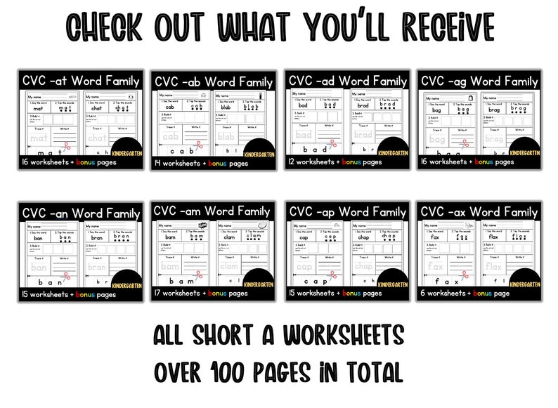 BUNDLE Short A Words | Cvc and Ccvc Short A Words | Word Family ...