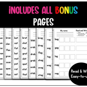BUNDLE Short A Words | Cvc and Ccvc Short A Words | Word Family ...