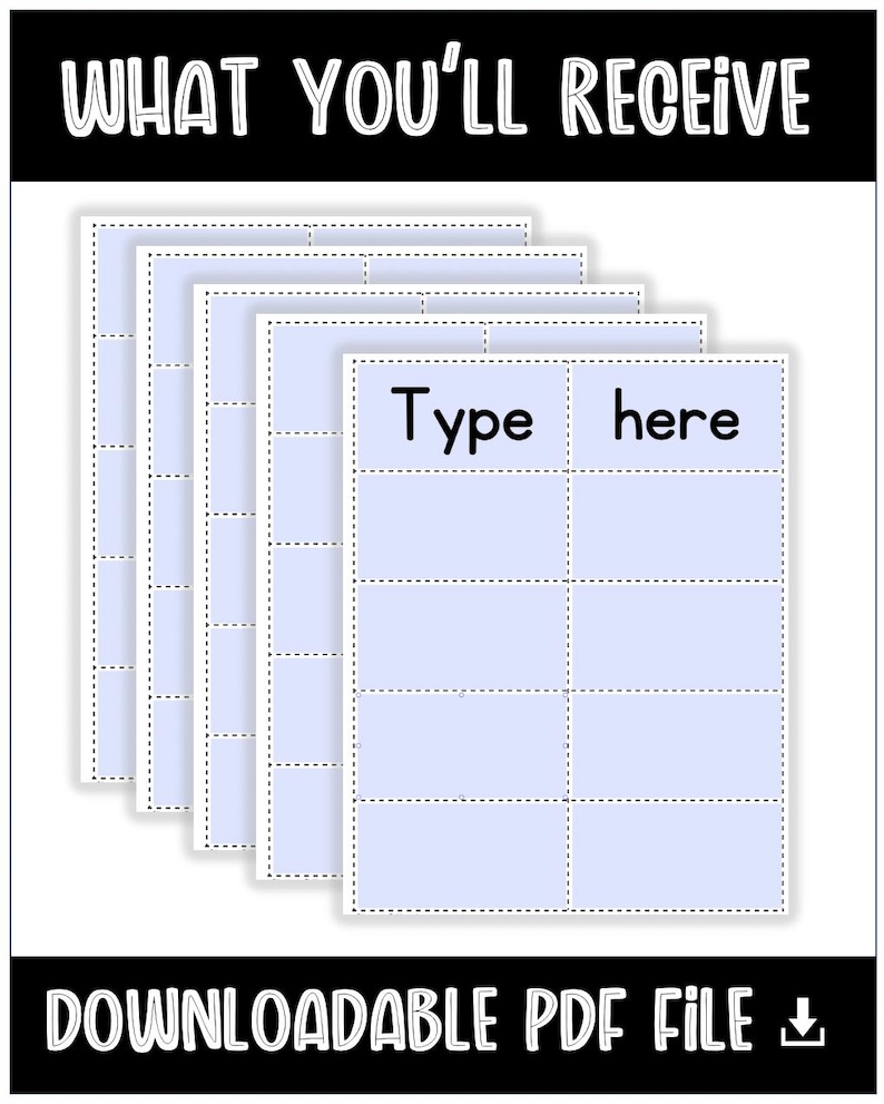 Editable Flash Cards With Dotted Lines - 10 per Page | Flashcards ...