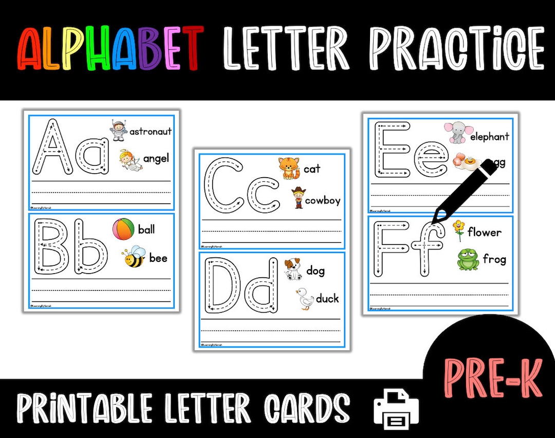 Alphabet Tracing Cards Downloadable | Letter Practice | ABC Printable ...