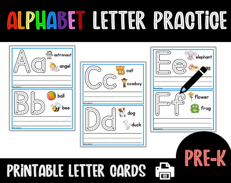 Alphabet Tracing Cards Downloadable | Letter Practice | ABC Printable ...