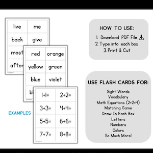 Editable Flash Cards With Dotted Lines - 8 per Page | Flashcards ...
