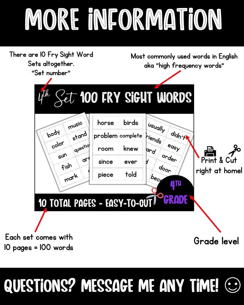 1,000 Fry Sight Words Downloadable BIG BUNDLE | Sight Words Printable ...