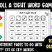 Roll A Sight Word Game Sight Word Practice for the First Set of 100 Fry ...