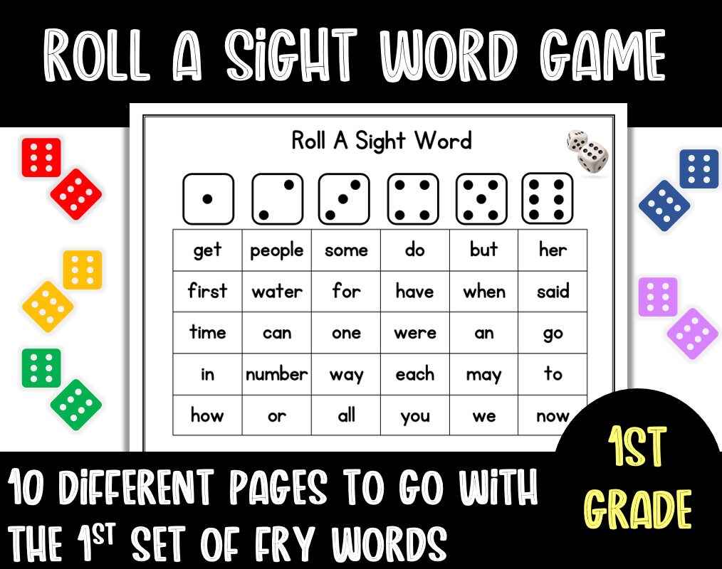 Roll A Sight Word Game Sight Word Practice for the First Set of 100 Fry ...