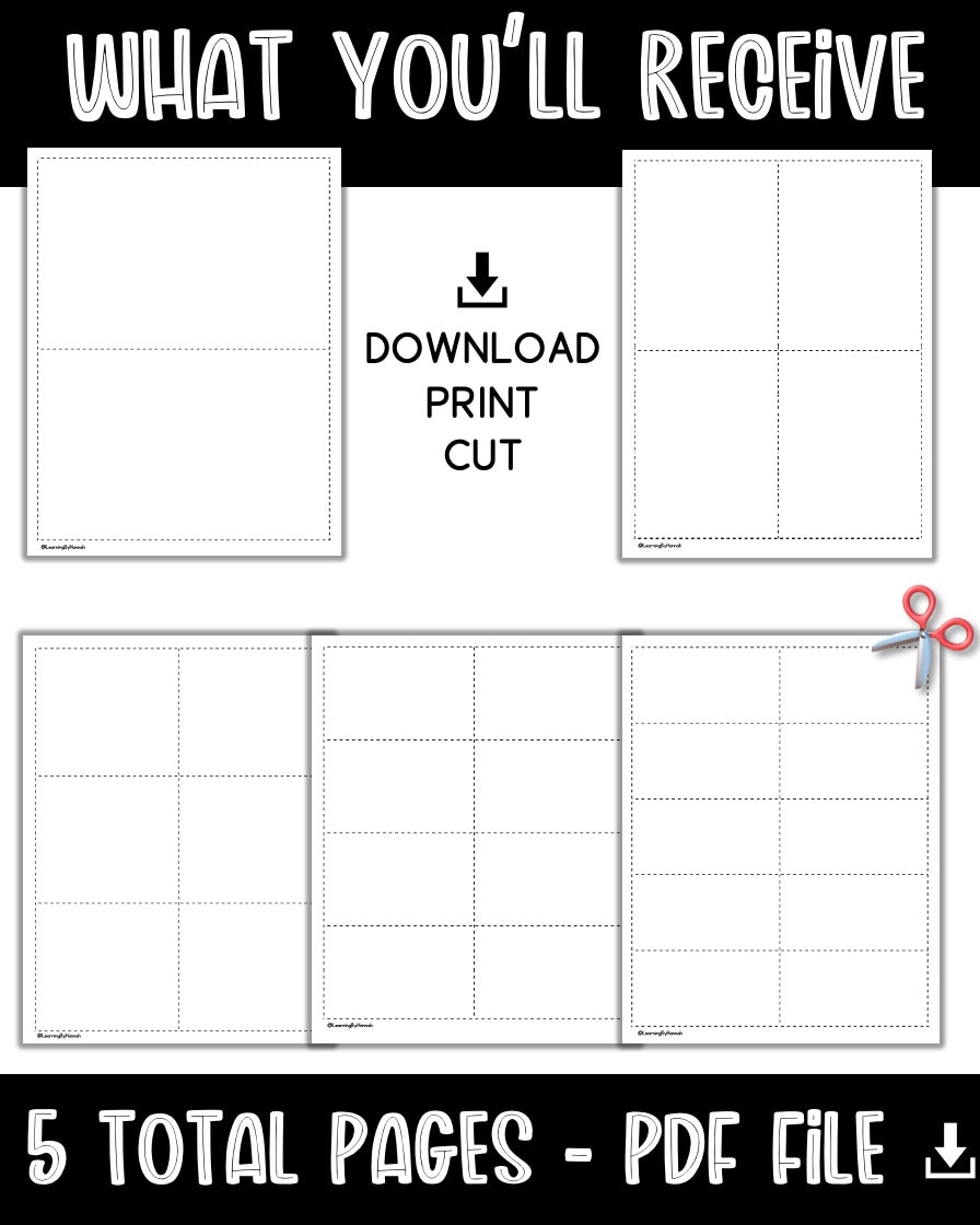 Blank Flash Cards With Dotted Lines | Printable Flashcards ...