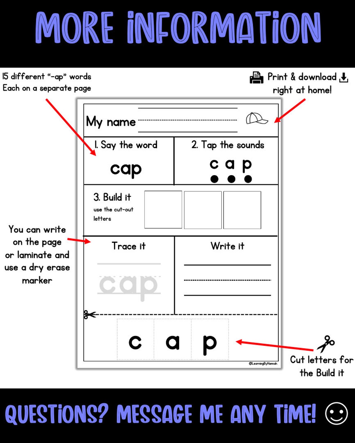 CVC -ap Word Family Worksheets | CVC Words | Kindergarten Reading ...