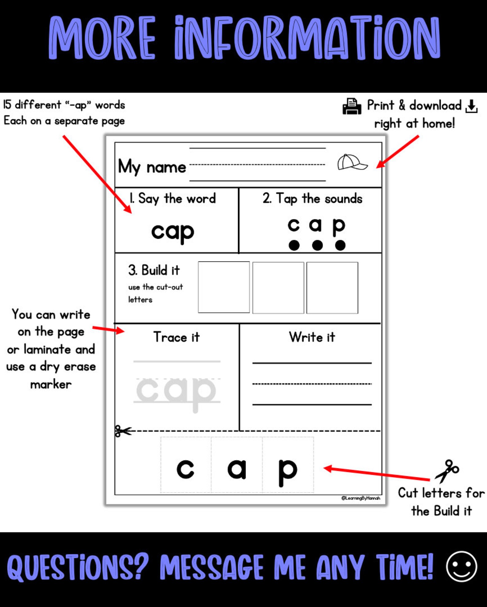 CVC -ap Word Family Worksheets | CVC Words | Kindergarten Reading ...